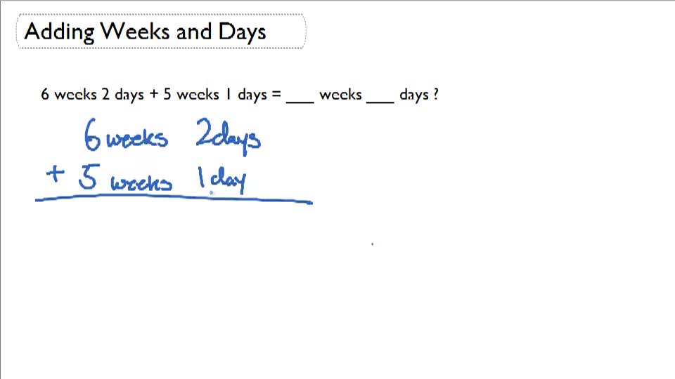 Adding Compound Units in Weeks and Days ( Video ) | Measurement | CK-12 ...