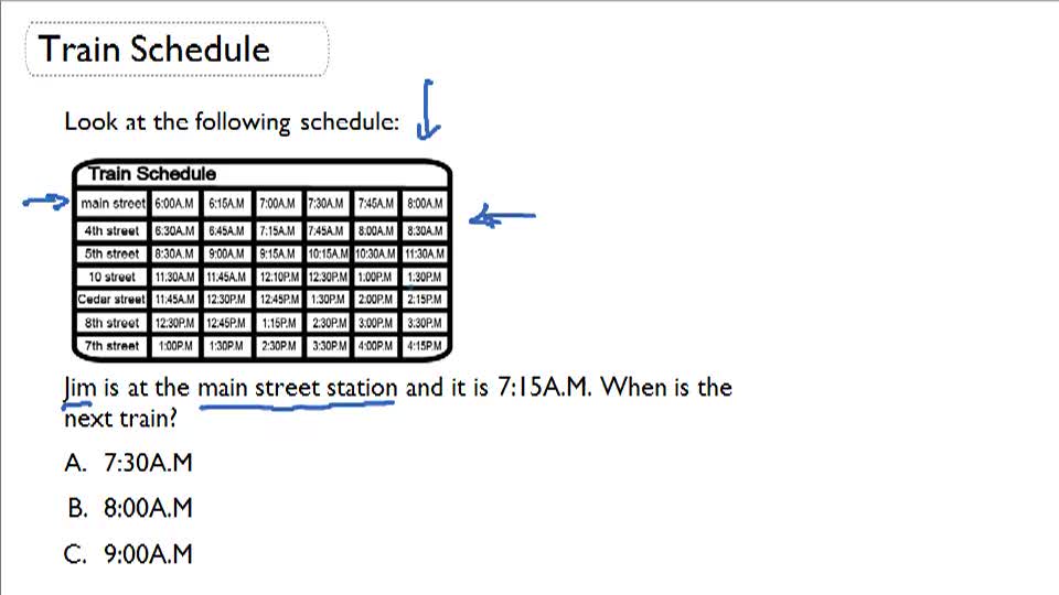 Transportation Schedules 1 ( Video ) | Measurement | CK-12 Foundation