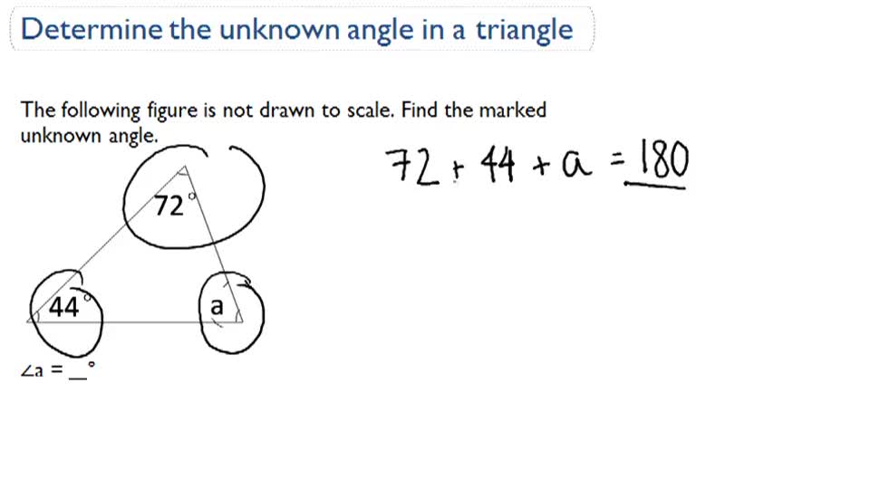 Determining the Unknown Angle in a Triangle ( Video ) | Geometry | CK ...