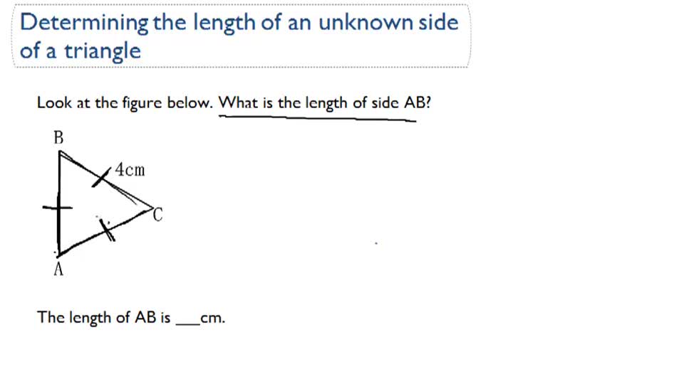 Determining the Length of an Unknown Side of a Triangle ( Video ...