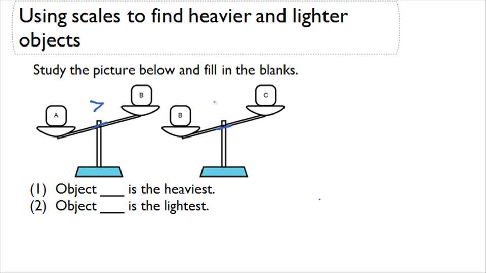 Using Scales to Find Heavier and Lighter Objects (Metric Units) ( Video ...