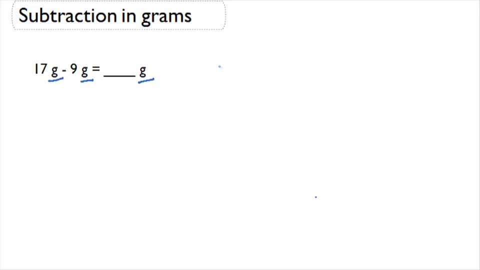 Subtraction in Grams ( Video ) | Measurement | CK-12 Foundation