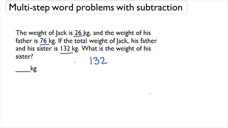 Solving Multi-step Weight Problems with Subtraction (Metric Units ...
