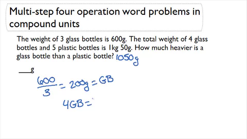 Word Problems for Weight in Compound Units - Example 8 ( Video ...