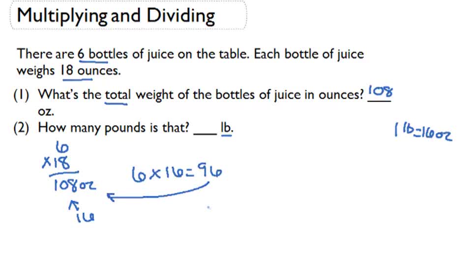 Multiplying and Dividing (English Units) ( Video ) | Measurement | CK ...