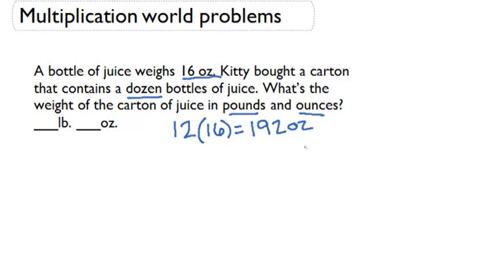 Word Problems for Compound Unit - Example 4 ( Video ) | Measurement ...