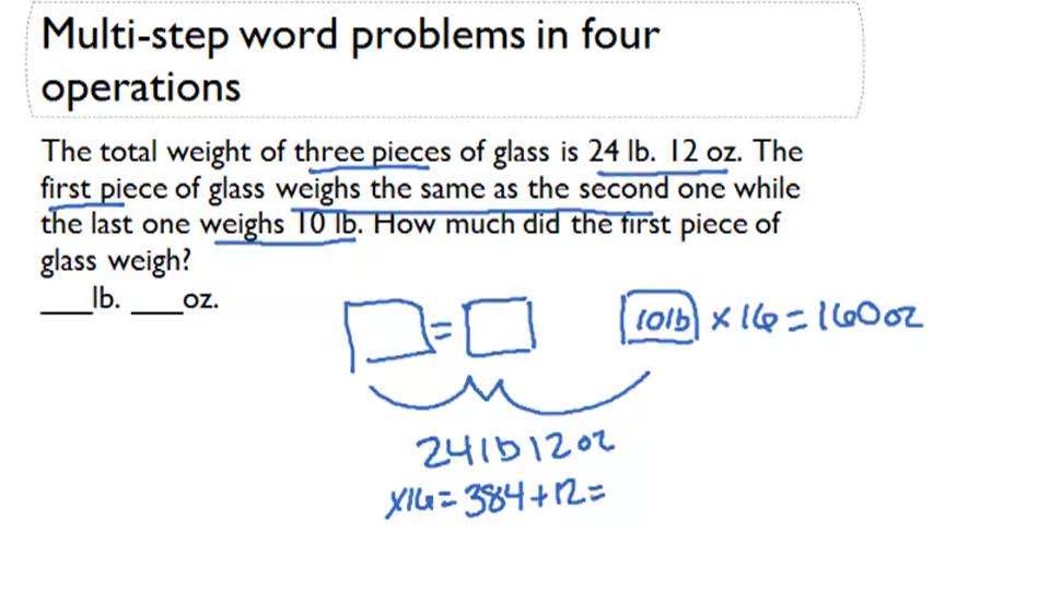Word Problems for Compound Unit - Example 5 ( Video ) | Measurement ...