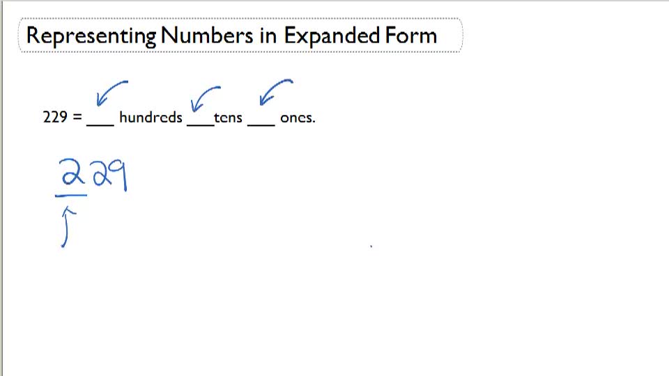 Representing Numbers in Expanded Form II (Place Values to 1,000 ...