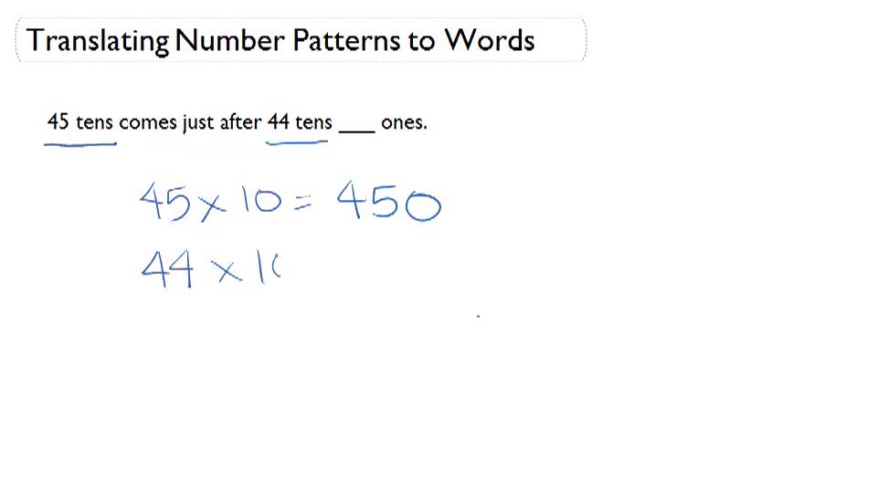 Translating Number Patterns into Words ( Video ) | Arithmetic | CK-12 ...