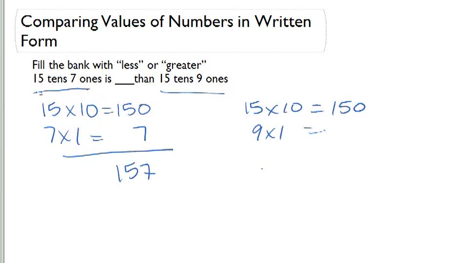 Comparing Values of Numbers in Written Form (Numbers to 1,000) ( Video ) | Arithmetic | CK-12 ...