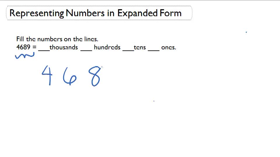 Representing Numbers in Expanded Form (Numbers to 10,000) ( Video ...