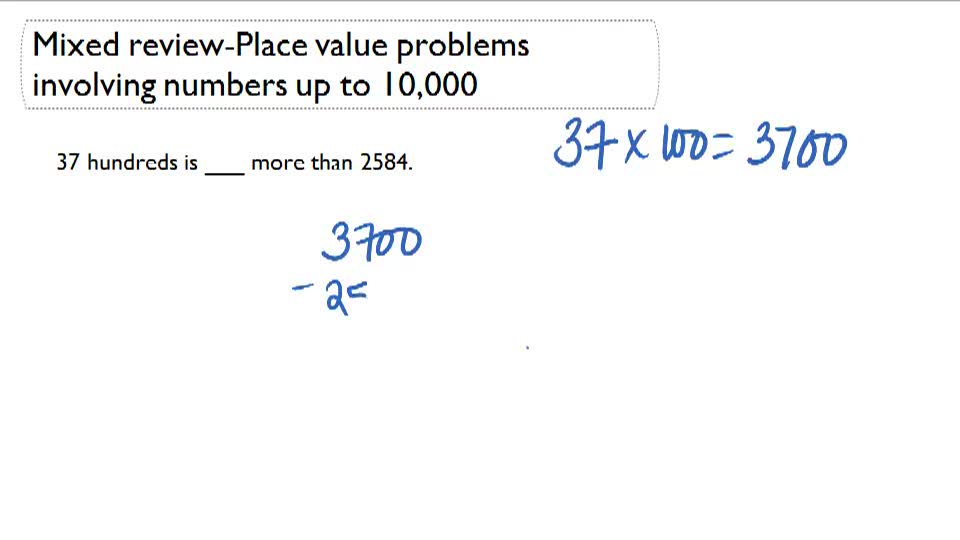 Mixed Review - Place Value Problems (Numbers to 10,000) ( Video ) | Arithmetic | CK-12 Foundation