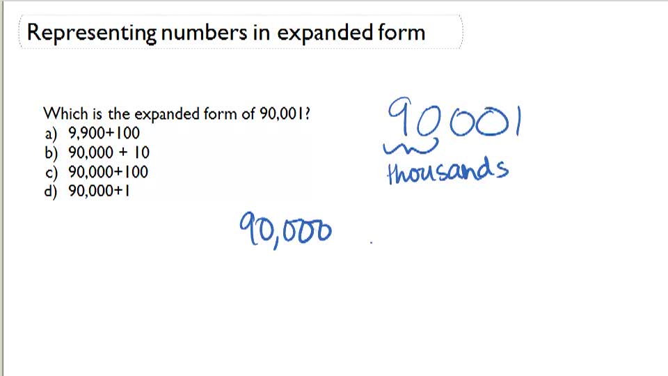 Representing Numbers in Expanded Form (Numbers up to 100,000) ( Video ) | Arithmetic | CK-12 ...