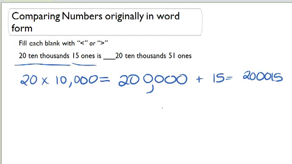 Comparing Numbers Originally in Word Form ( Video ) | Arithmetic | CK-12 Foundation