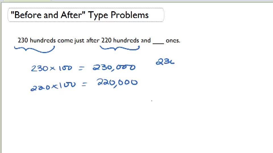 Before and After Problems ( Video ) | Arithmetic | CK-12 Foundation