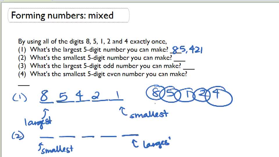 Forming Numbers: Mixed ( Video ) | Arithmetic | CK-12 Foundation