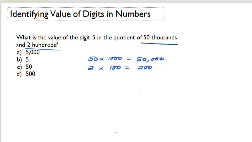 Identifying Place Value of Digits in Quotients (Numbers up to 10 Million) ( Video ) | Arithmetic ...