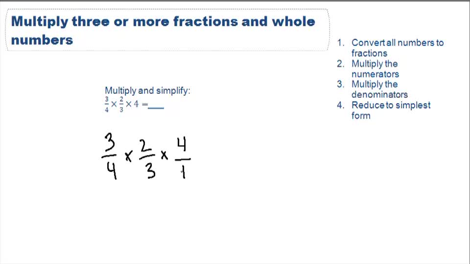 Multiply fractions - Example 2 ( Video ) | Arithmetic | CK-12 Foundation
