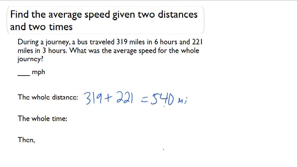 Speed = Distance / Time - Example 2 ( Video ) | Physics | CK-12 Foundation