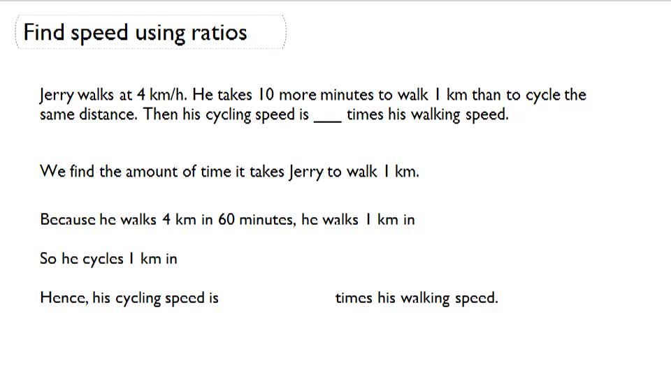 Finding Speed Using Ratios ( Video ) | Algebra | CK-12 Foundation