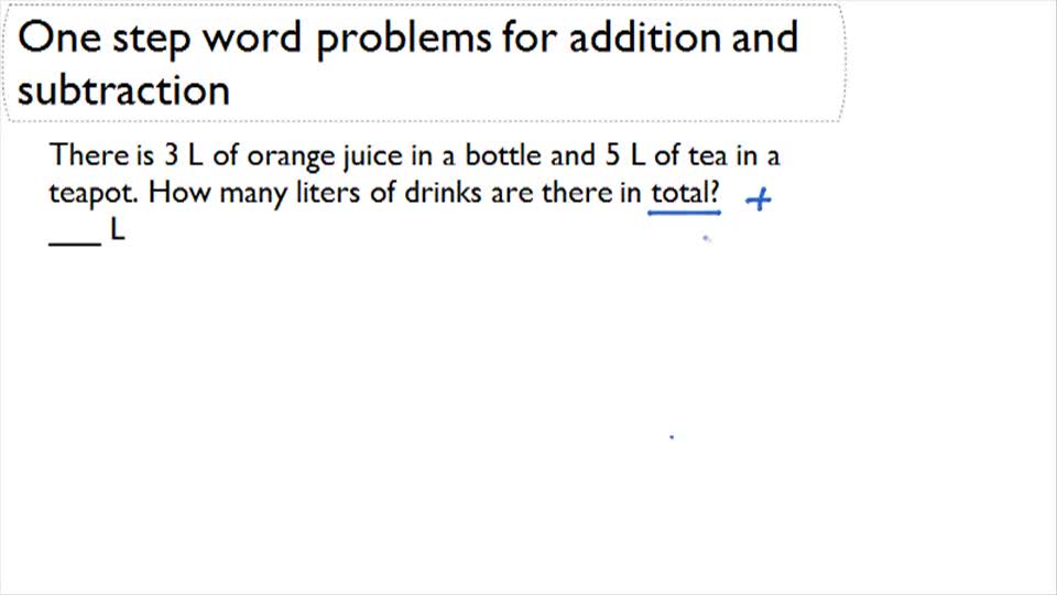 One Step Metric Capacity with Addition and Subtraction - Word Problems ...