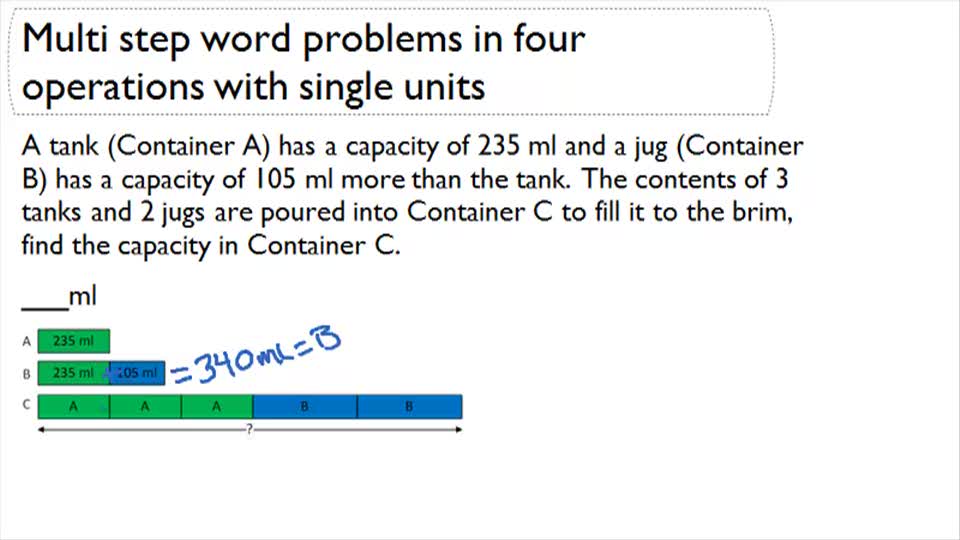 Multi-step Problems - Four Operations with Single Units (Metric ...