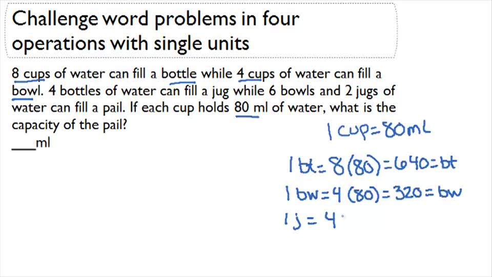 Multi-step word problems in four operations - Example 2 ( Video ...