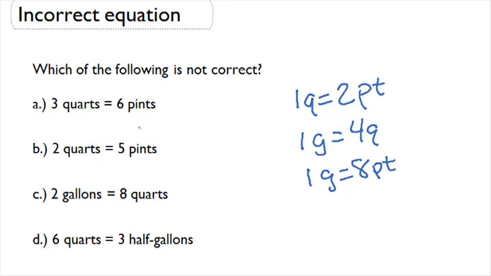Identify the Incorrect Capacity Conversion (English Units) ( Video ...