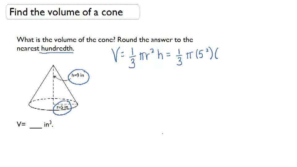 Volume of Cone - Example 1