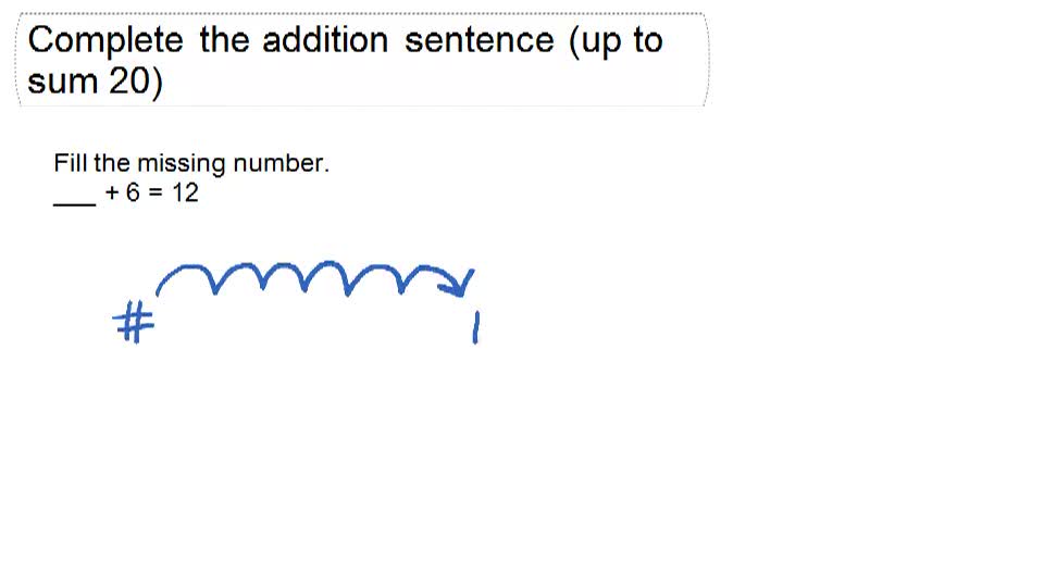 Completing the Addition Sentence (Sums to 20) ( Video ) | Arithmetic ...