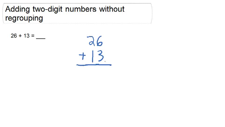 Adding Two-digit Numbers Without Regrouping ( Video ) | Arithmetic | CK ...