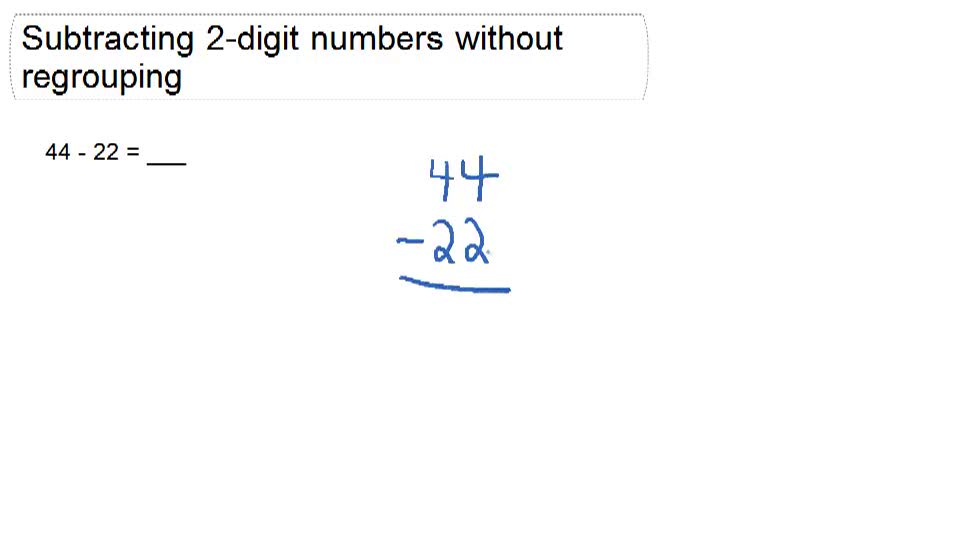 Subtracting 2-digit Numbers Without Regrouping ( Video ) | Arithmetic ...