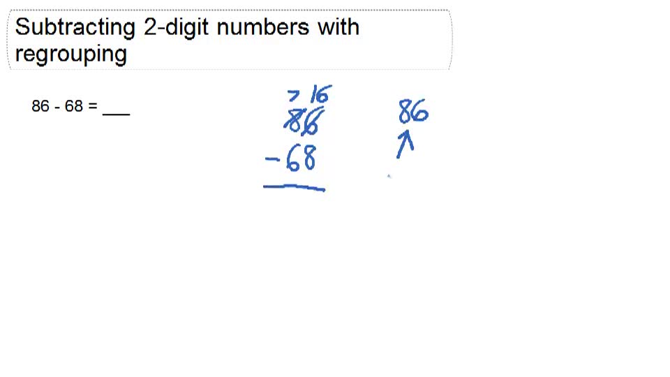 Subtracting 2-digit Numbers with Regrouping ( Video ) | Arithmetic | CK ...