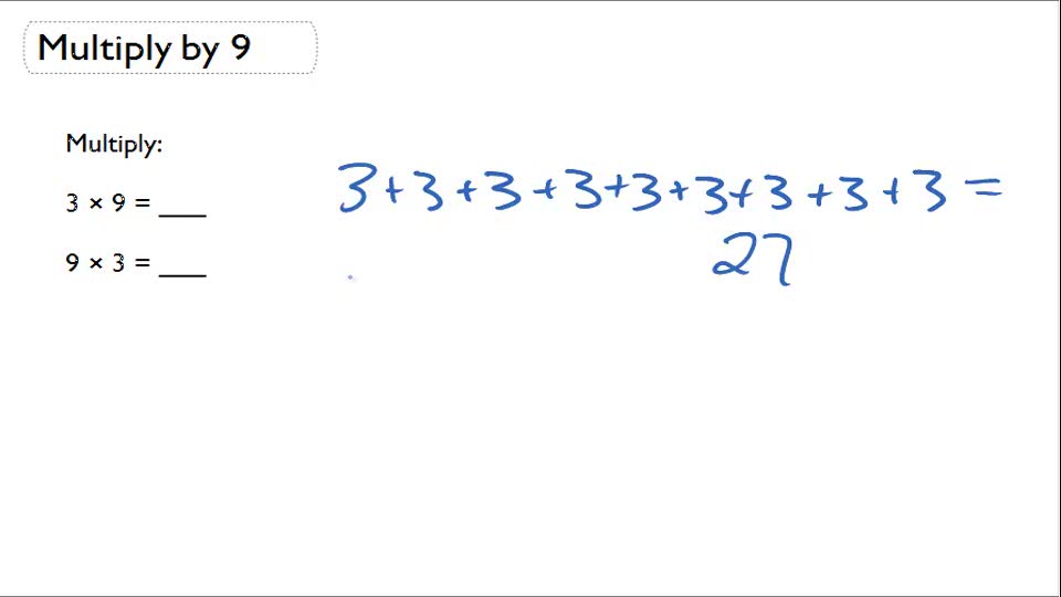 Multiplying by 9 ( Video ) | Arithmetic | CK-12 Foundation