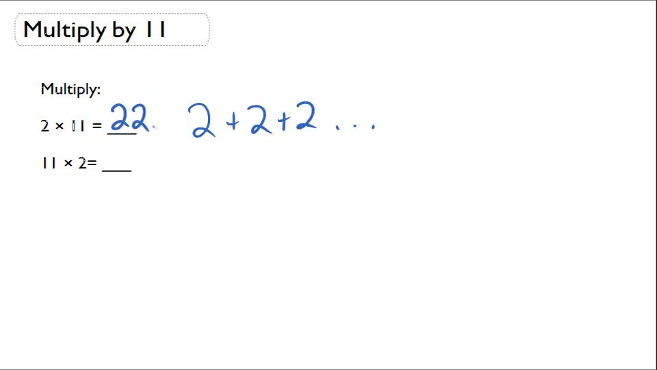 Multiplying by 11 ( Video ) | Arithmetic | CK-12 Foundation