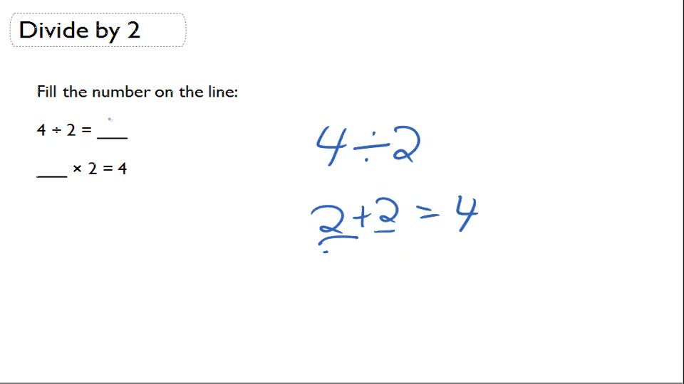 Dividing by 2 ( Video ) | Arithmetic | CK-12 Foundation