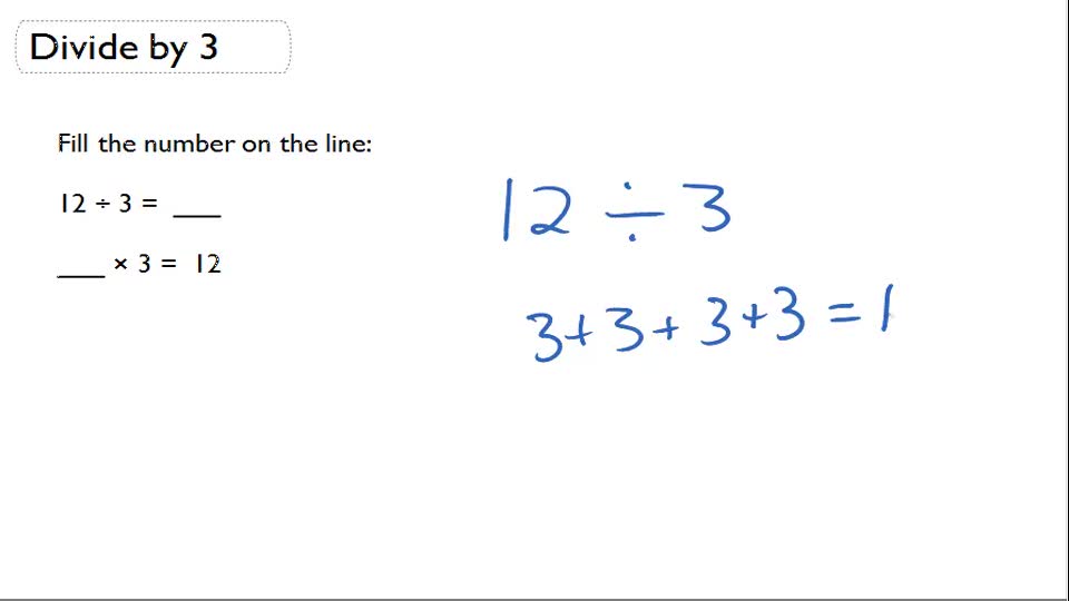 Dividing by 3 ( Video ) | Arithmetic | CK-12 Foundation