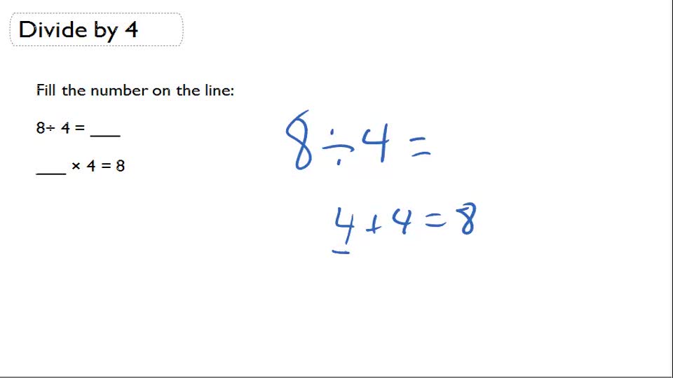 Dividing by 4 ( Video ) | Arithmetic | CK-12 Foundation