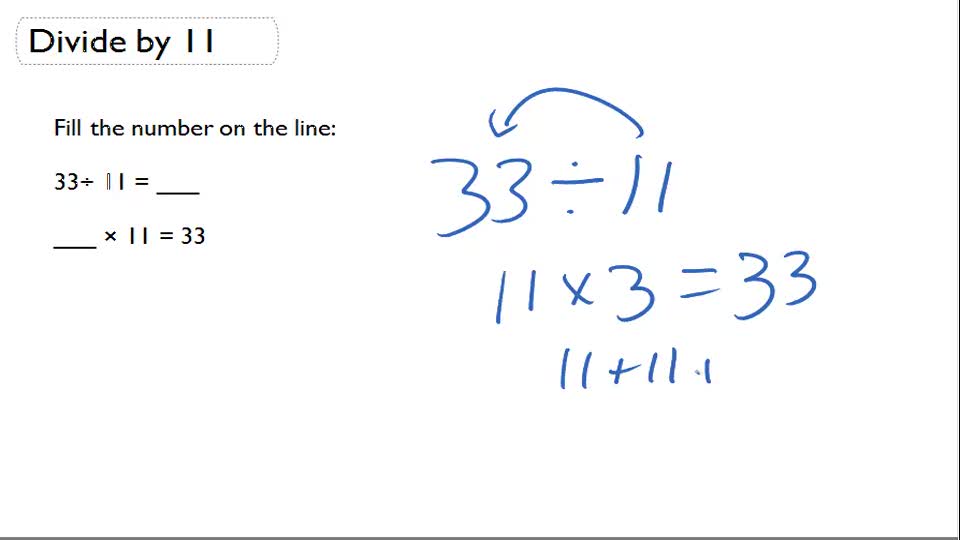 Dividing by 11 ( Video ) | Arithmetic | CK-12 Foundation
