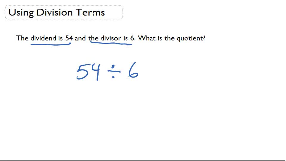 Division Terms ( Video ) | Arithmetic | CK-12 Foundation