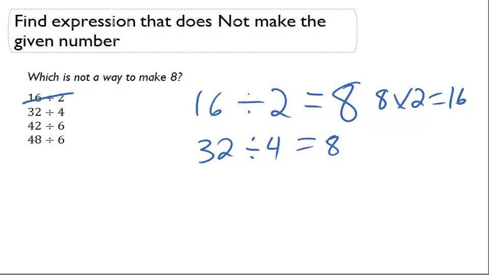 Finding the Expression not Equal to a Given Solution ( Video ...