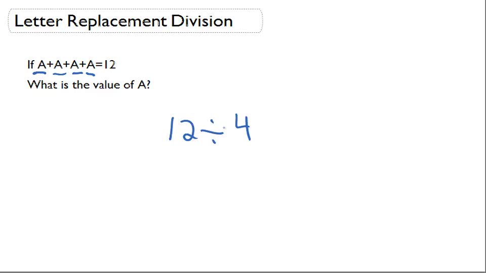 Letter Replacement (Division) ( Video ) | Arithmetic | CK-12 Foundation