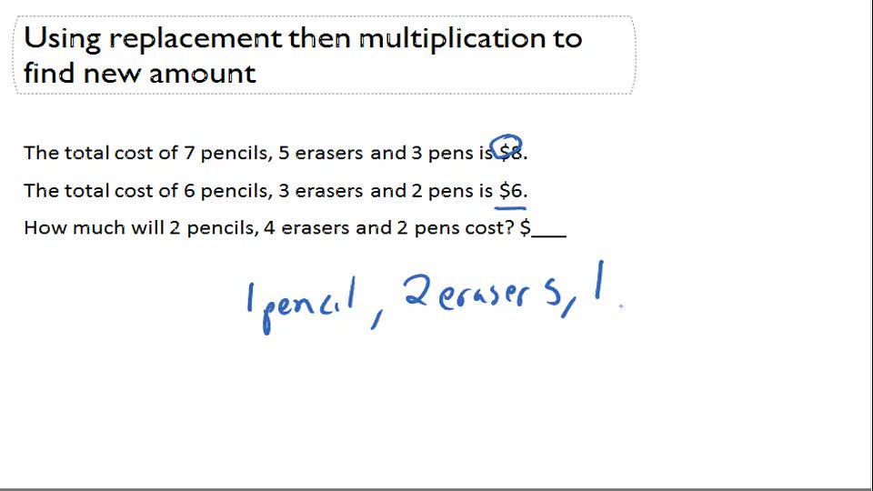 Using Multiplication Replacement to Find a New Amount ( Video ...