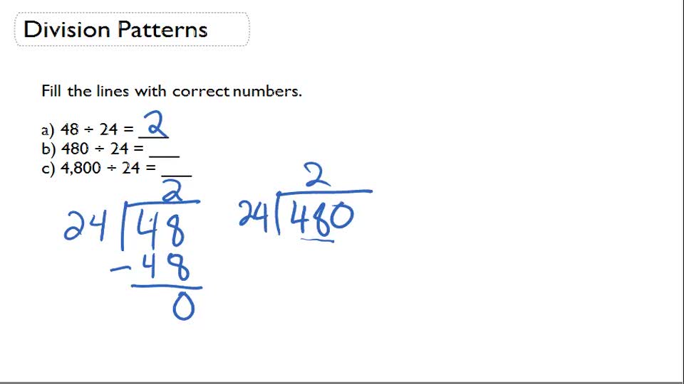 Recognizing Patterns in Division Using Multiples of Ten ( Video ...