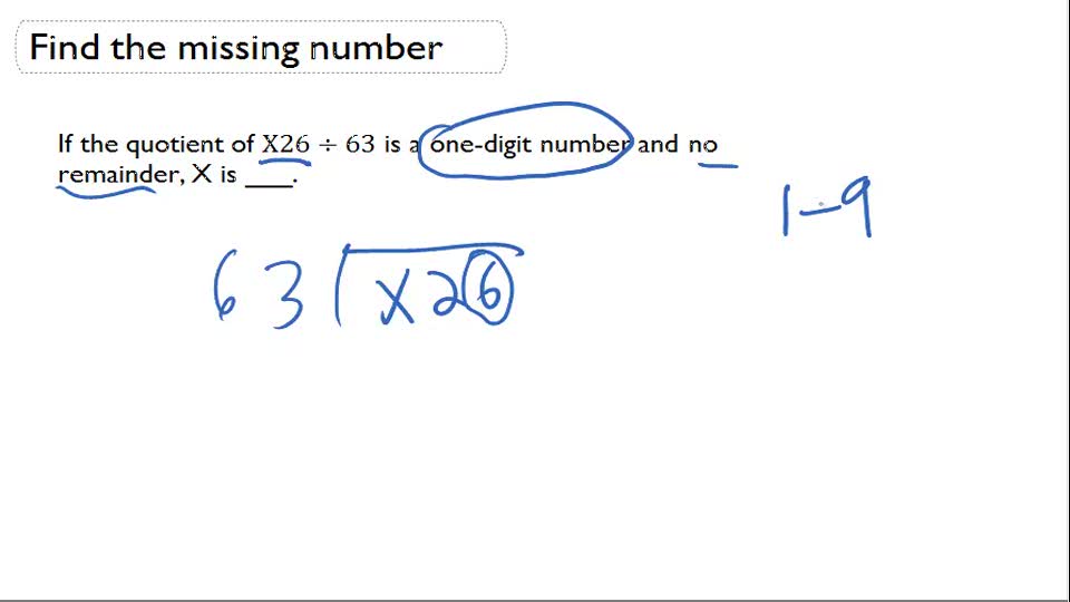 Finding the Missing Number ( Video ) | Arithmetic | CK-12 Foundation