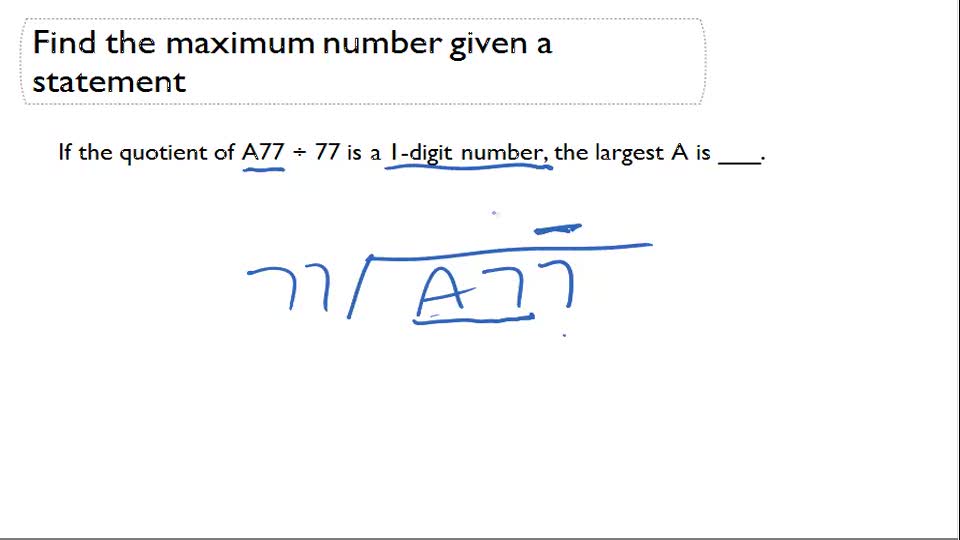 Finding the Maximum Number Given a Statement ( Video ) | Arithmetic ...