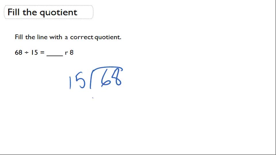 Filling in the Quotient - Long Division ( Video ) | Arithmetic | CK-12 ...
