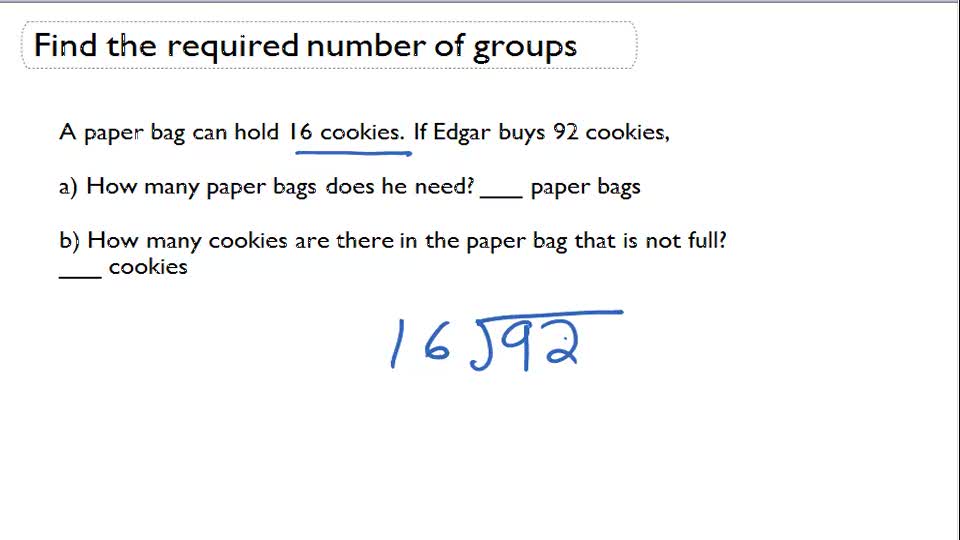 Finding the Required Number of Groups - Word Problems ( Video ) | Arithmetic | CK-12 Foundation