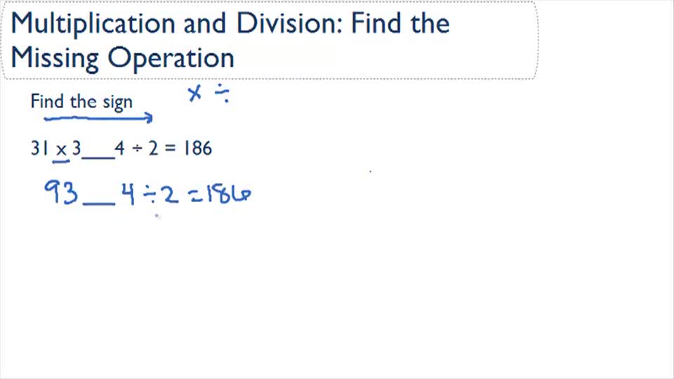 Multiplying and Dividing - Missing Operation ( Video ) | Arithmetic ...