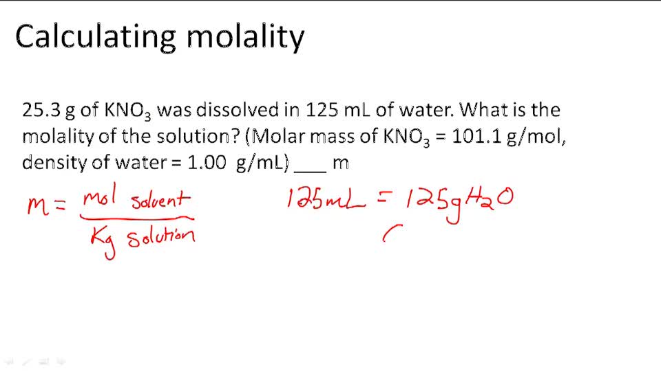 Molality Example 1 Video Chemistry CK 12 Foundation